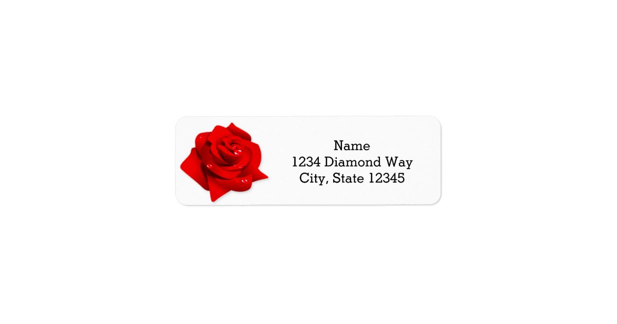 Red Rose White Elegant Chic Label | Zazzle