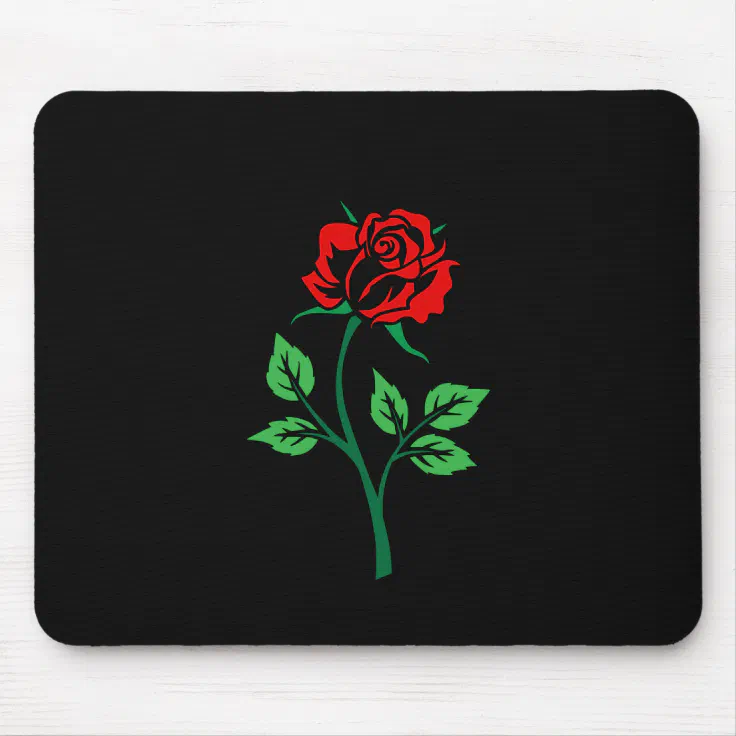 Red Rose With Black Background Mouse Pad | Zazzle