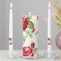 Red rose with white background print unity candle | Zazzle