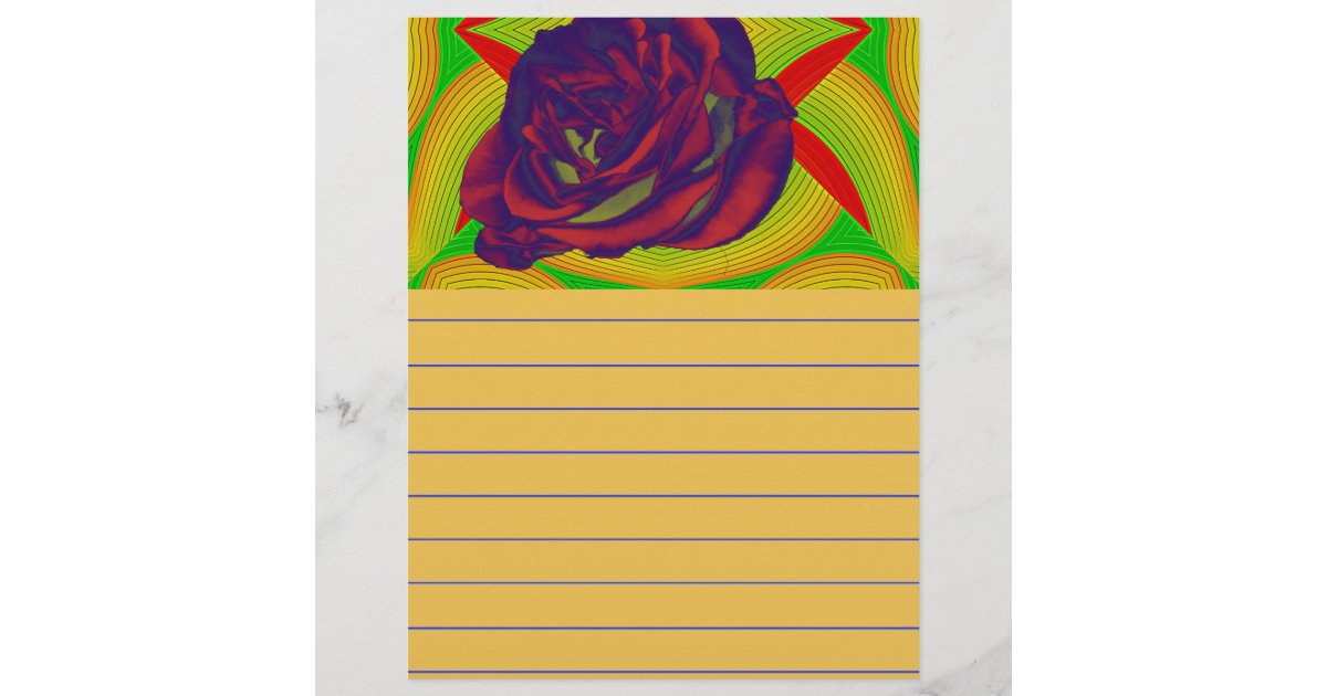 Red Rose Writing Paper | Zazzle