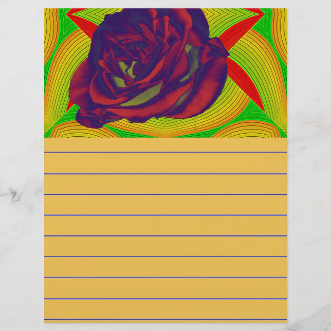 Red Rose Writing Paper | Zazzle