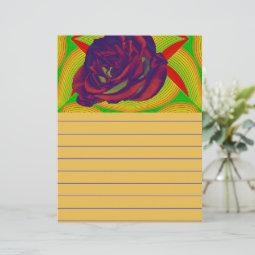 Red Rose Writing Paper | Zazzle