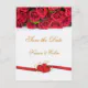 Red roses and hearts Save the Date Announcement Postcard | Zazzle