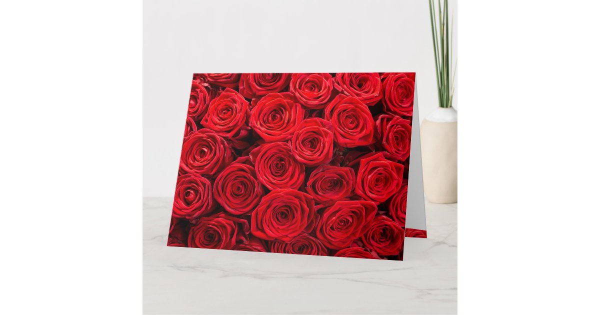 Red roses Birthday Card | Zazzle