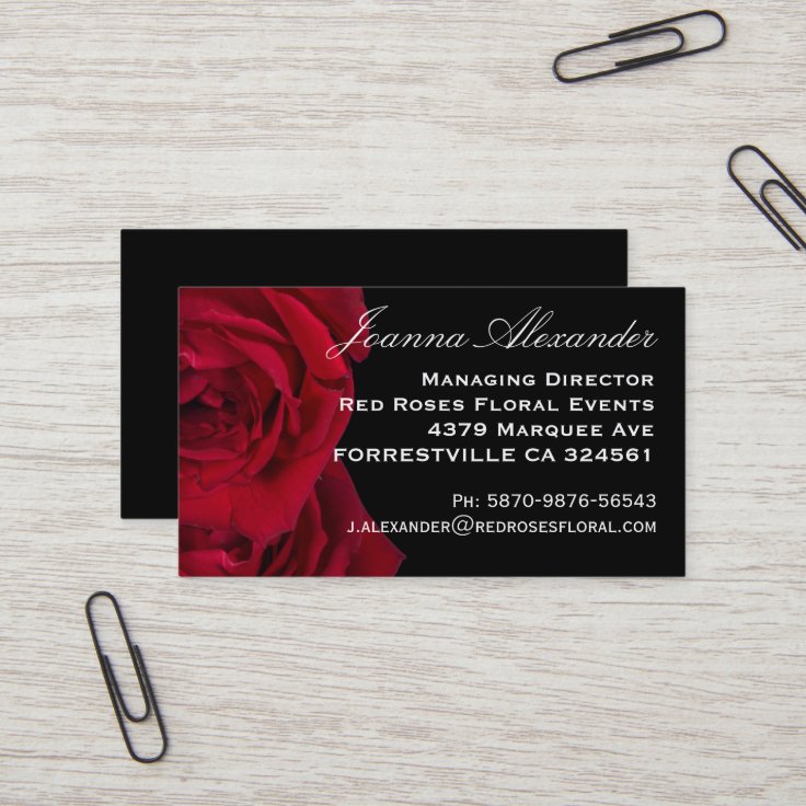 Red Roses Business Card | Zazzle
