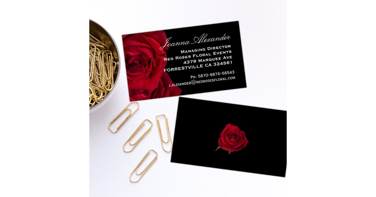Red Roses Business Card | Zazzle