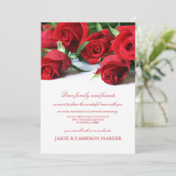 Red Roses Elopement Announcement | Zazzle