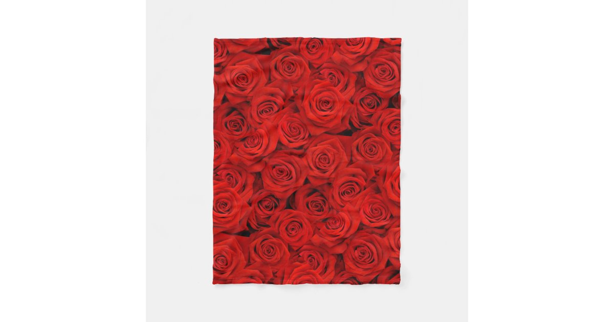 Red Roses Fleece Blanket | Zazzle