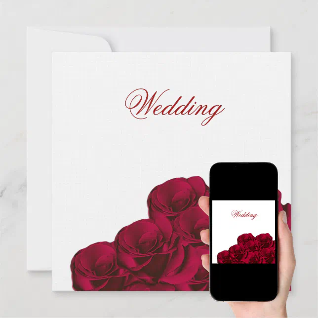 Red Roses Floral Wedding Invitation | Zazzle