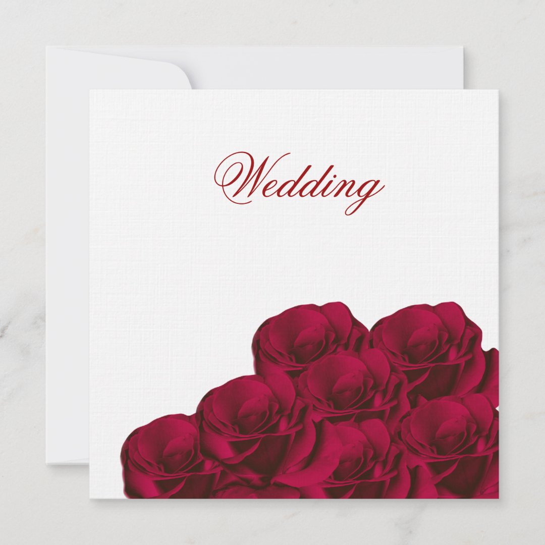 Red Roses Floral Wedding Invitation | Zazzle