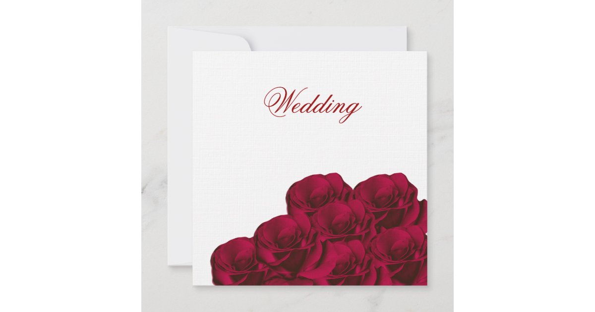 Red Roses Floral Wedding Invitation | Zazzle
