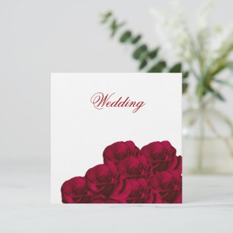 Red Roses Floral Wedding Invitation | Zazzle