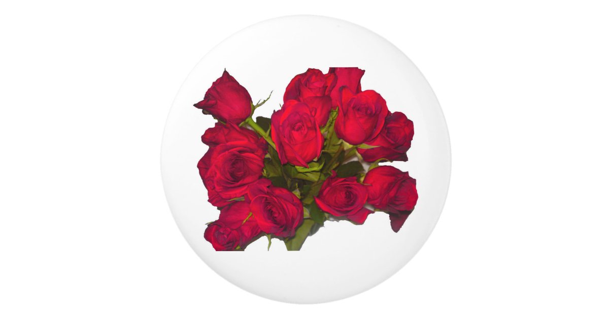 Red Roses Flower Door Knob | Zazzle