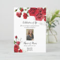 Red Roses Funeral Announcement Invitation | Zazzle
