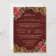 Red Roses Gold Lace QR Code Maroon Muslim Wedding Invitation | Zazzle