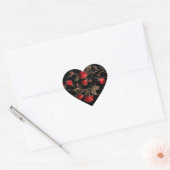 Red Roses Gothic Heart Sticker | Zazzle