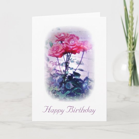 Red Roses - Happy Birthday Card | Zazzle.com