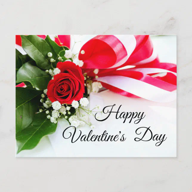 Red Roses Happy Valentine's Day Holiday Postcard | Zazzle
