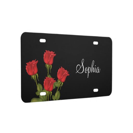 Red Roses License Plate | Zazzle