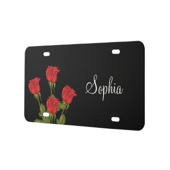Red Roses License Plate | Zazzle