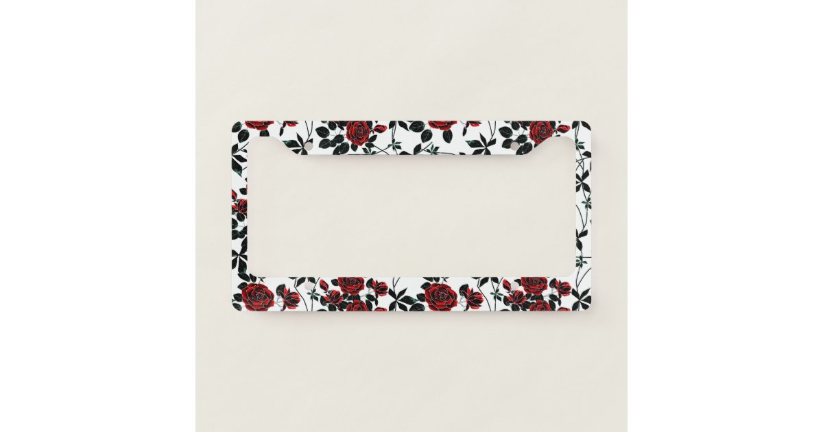 Red roses . license plate frame | Zazzle