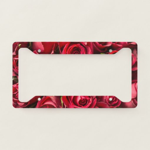Red Roses License Plate Frame | Zazzle
