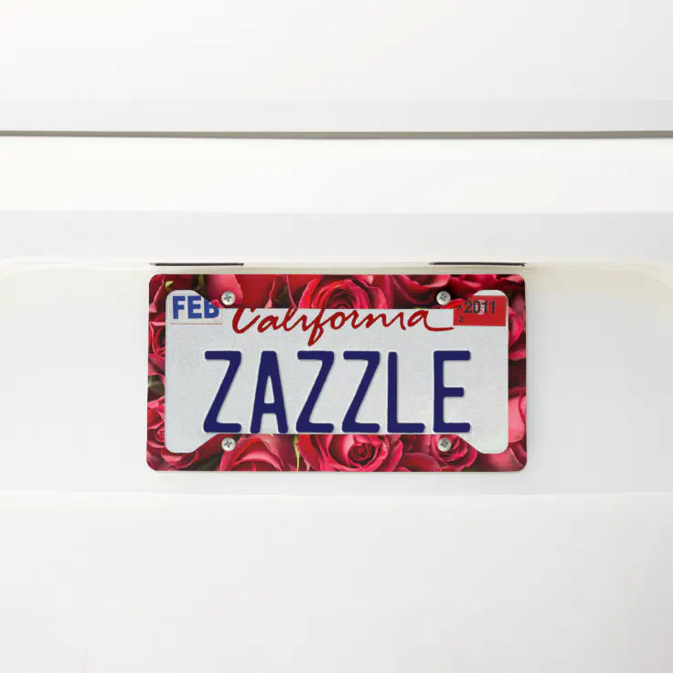 Red Roses License Plate Frame | Zazzle