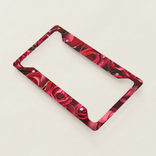 Red Roses License Plate Frame | Zazzle