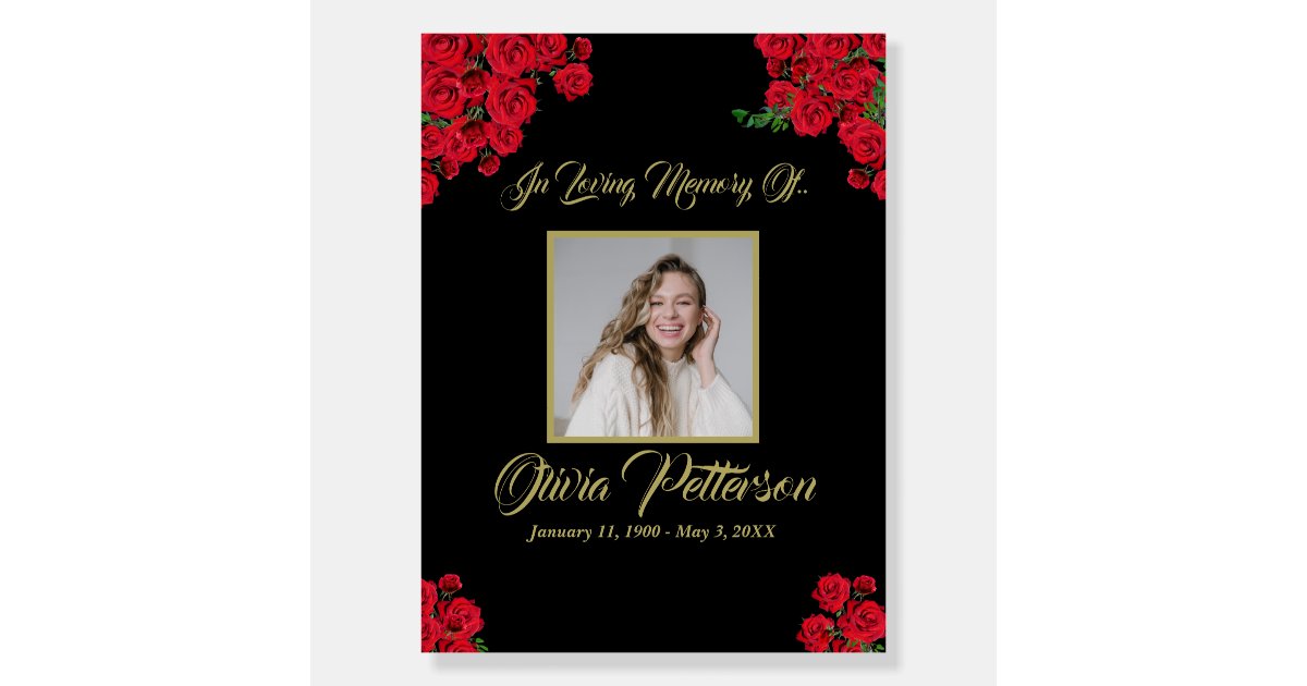 Red Roses Memorial Poster | Zazzle