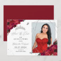 Red Roses Photo Card Quinceañera Save The Date | Zazzle