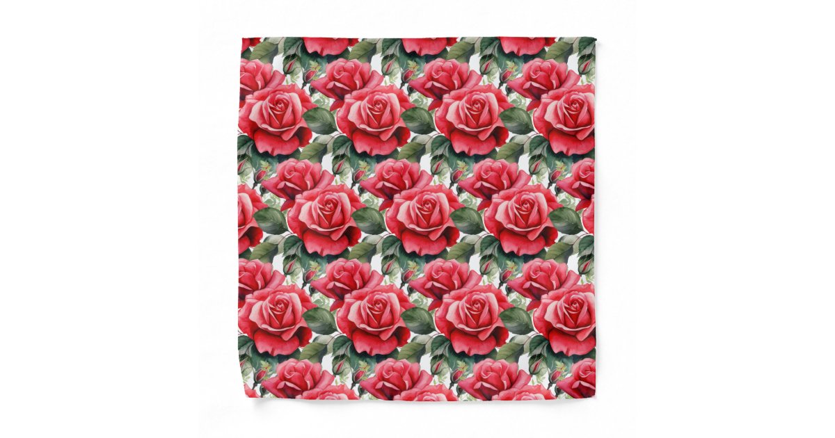 Red Roses Pocket Square Bandana | Zazzle