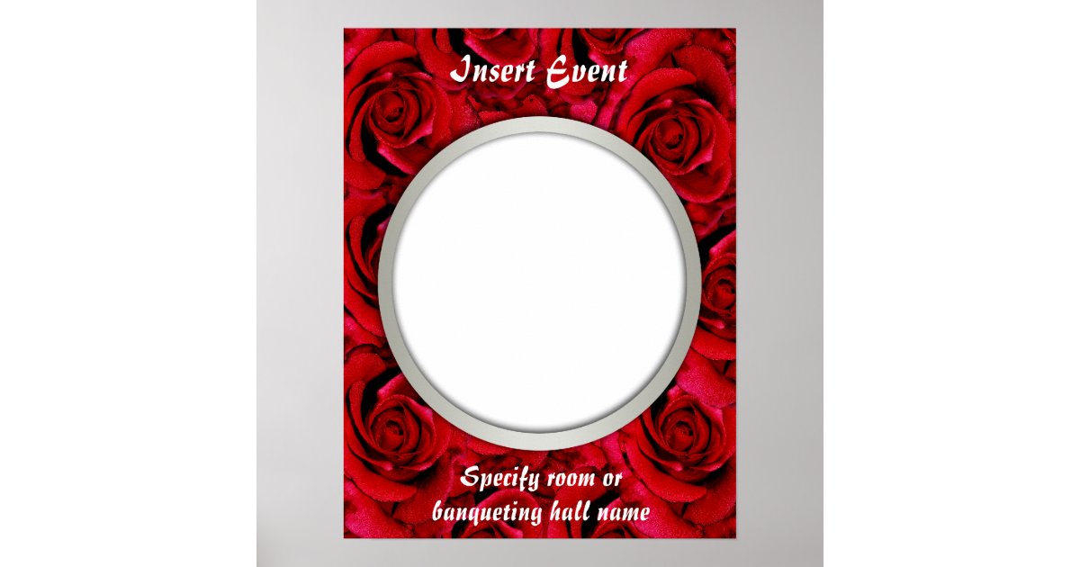 Red roses posters template - customizable | Zazzle