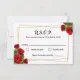Red Roses Square Frame Spanish Wedding RSVP Card | Zazzle
