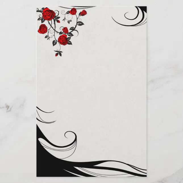 Red Roses Stationery | Zazzle