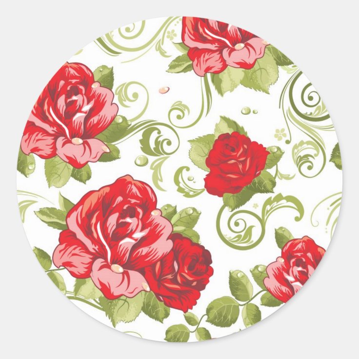 Red Roses Stickers | Zazzle