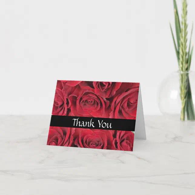 Red Roses Thank You Card | Zazzle