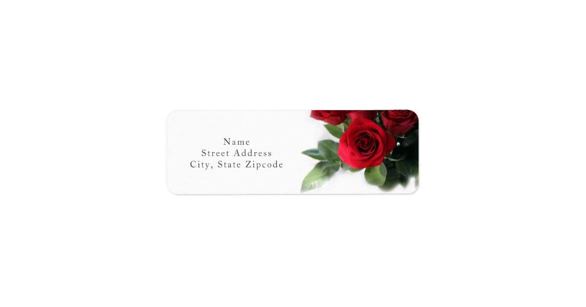 Red Roses Vignette Label | Zazzle