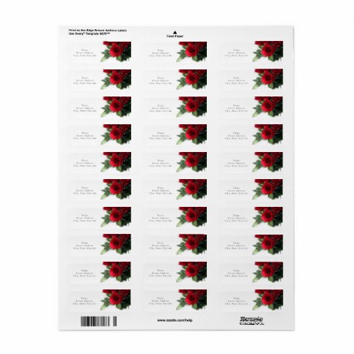 Red Roses Vignette Label | Zazzle