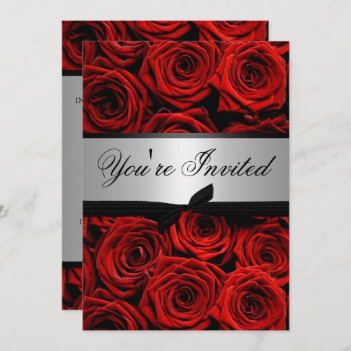 Red Roses Wedding Custom Invitations | Zazzle