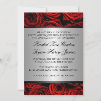 Red Roses Wedding Custom Invitations | Zazzle