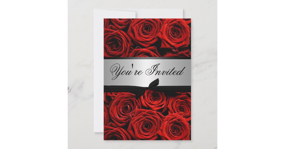 Red Roses Wedding Custom Invitations | Zazzle