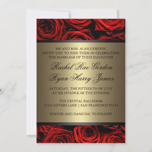 Red Roses Wedding Invitation | Zazzle