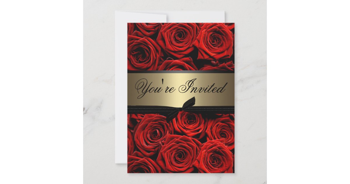 Red Roses Wedding Invitation | Zazzle