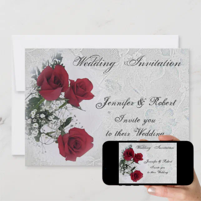 Red Roses Wedding Invitation | Zazzle