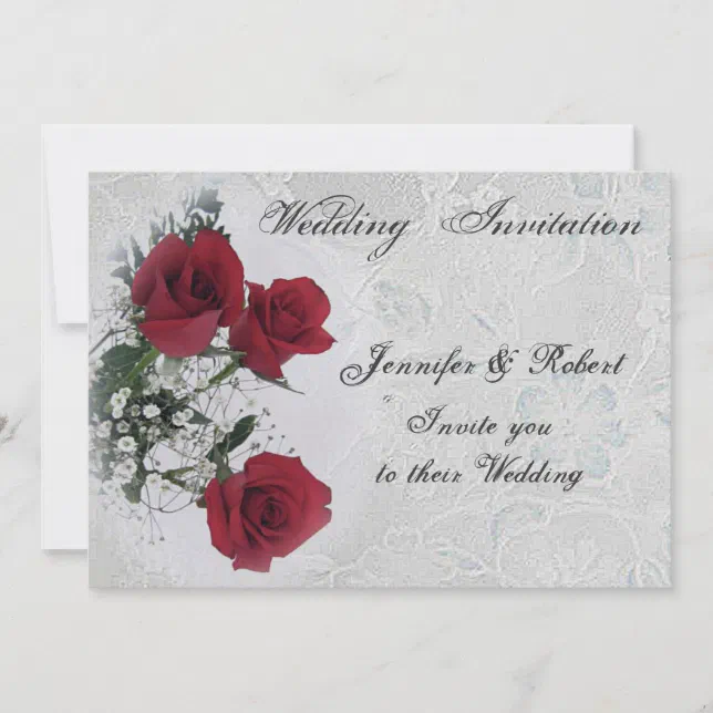 Red Roses Wedding Invitation | Zazzle