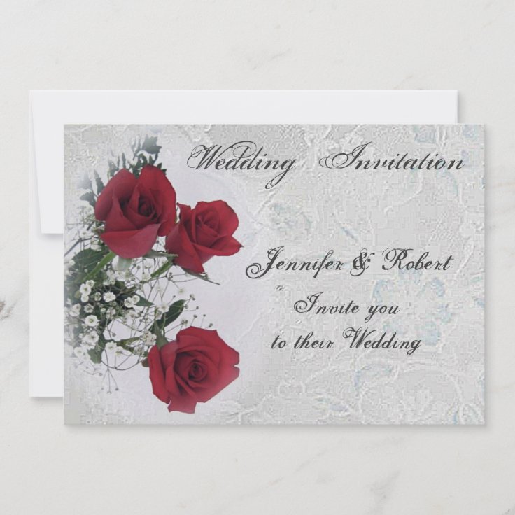 Red Roses Wedding Invitation | Zazzle