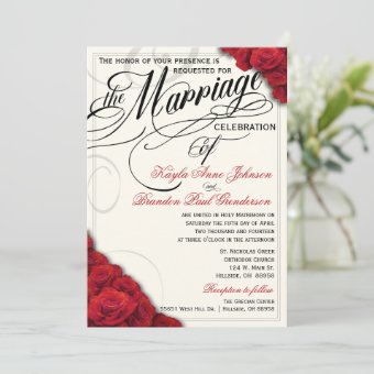 Red Roses Wedding Invitation | Zazzle