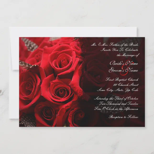 Red Roses Wedding Invitation 2 | Zazzle