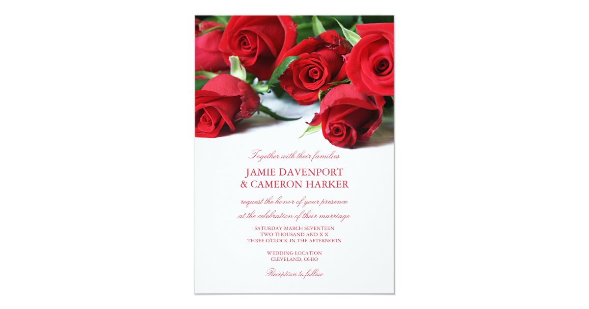 Red Roses Wedding Invite | Zazzle.com
