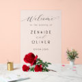 Red Roses Wedding Welcome Opaque Acrylic Sign | Zazzle